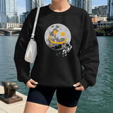 Astronaut Spray Paint Moon Smile Face for Kids Men Sweatshirt, for Men ...