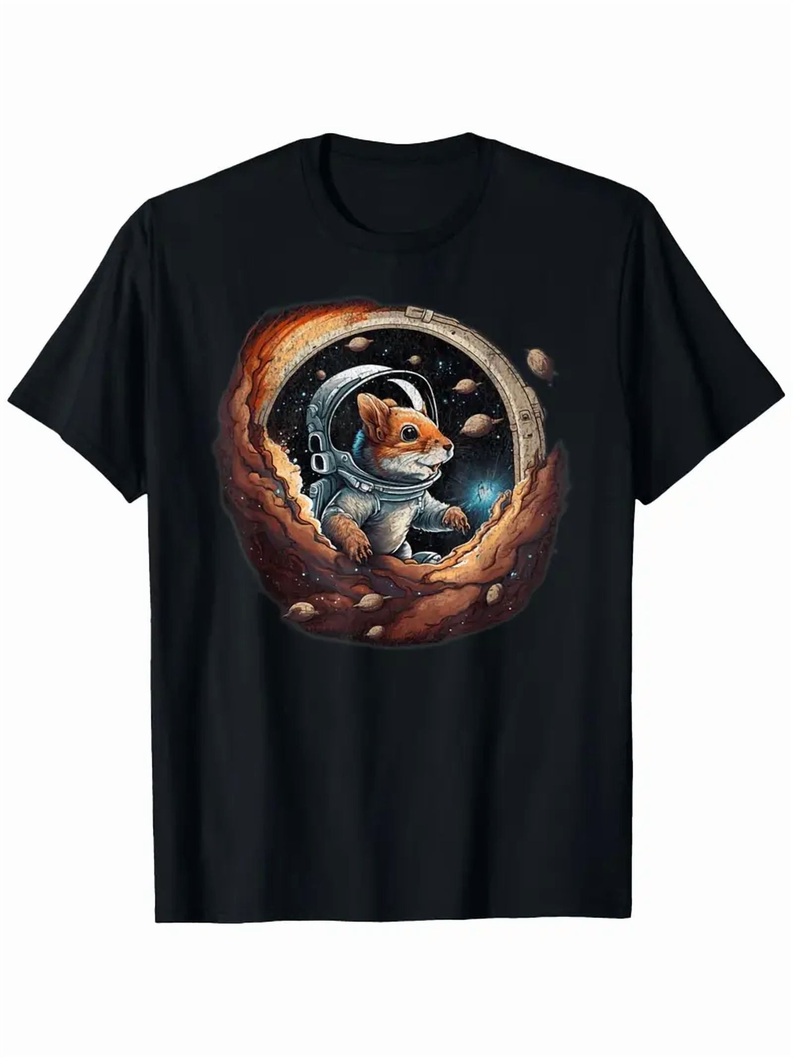 & Astronaut Squirrel in Space T-Shirt - Cute Nut Planet Galaxy Design ...