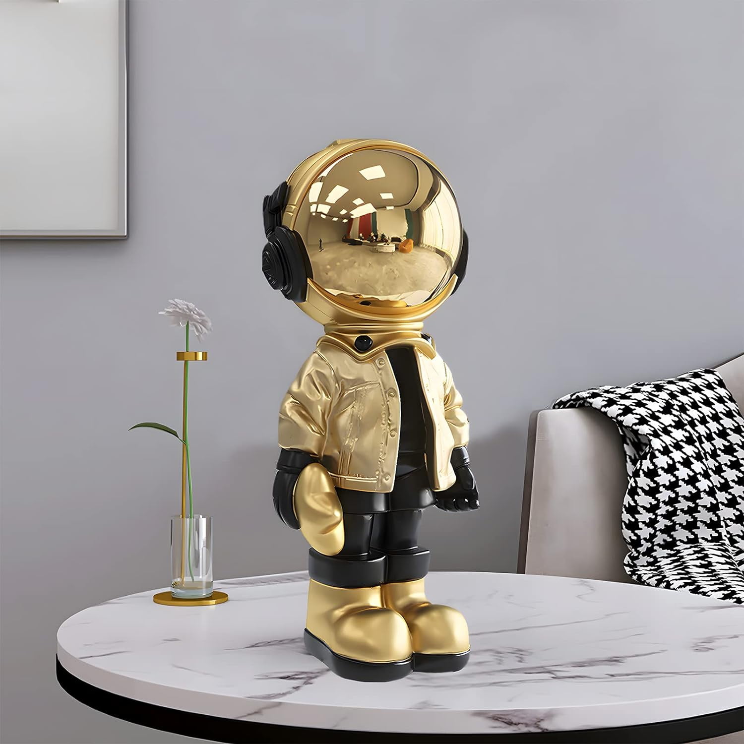 Astronaut Statues Spaceman Sculpture Polyresin Arts Gifts Gold Figurine ...