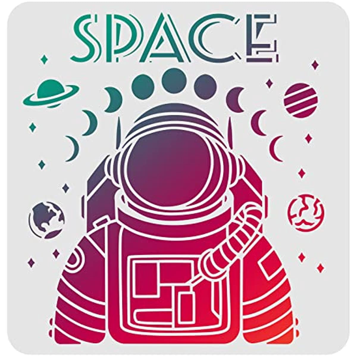 Astronaut Stencils (11.8x11.8inch) Space Theme Drawing Painting ...