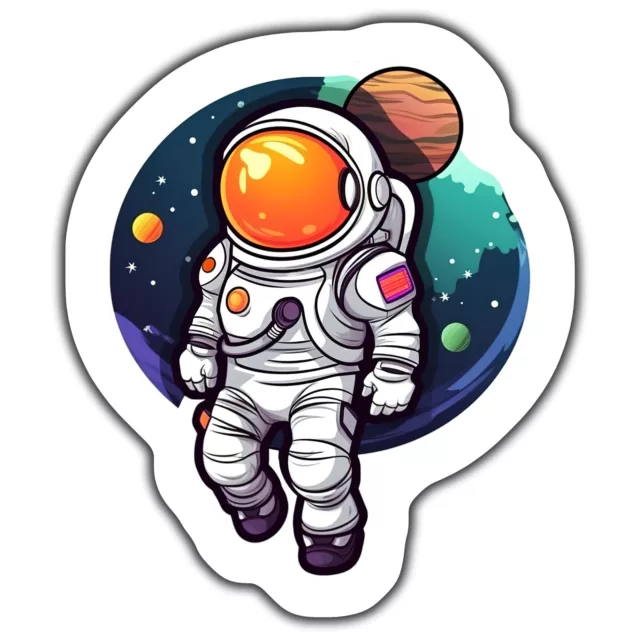 Astronaut Sticker Planet Space Art Cute Space Explorer Decal Outer ...