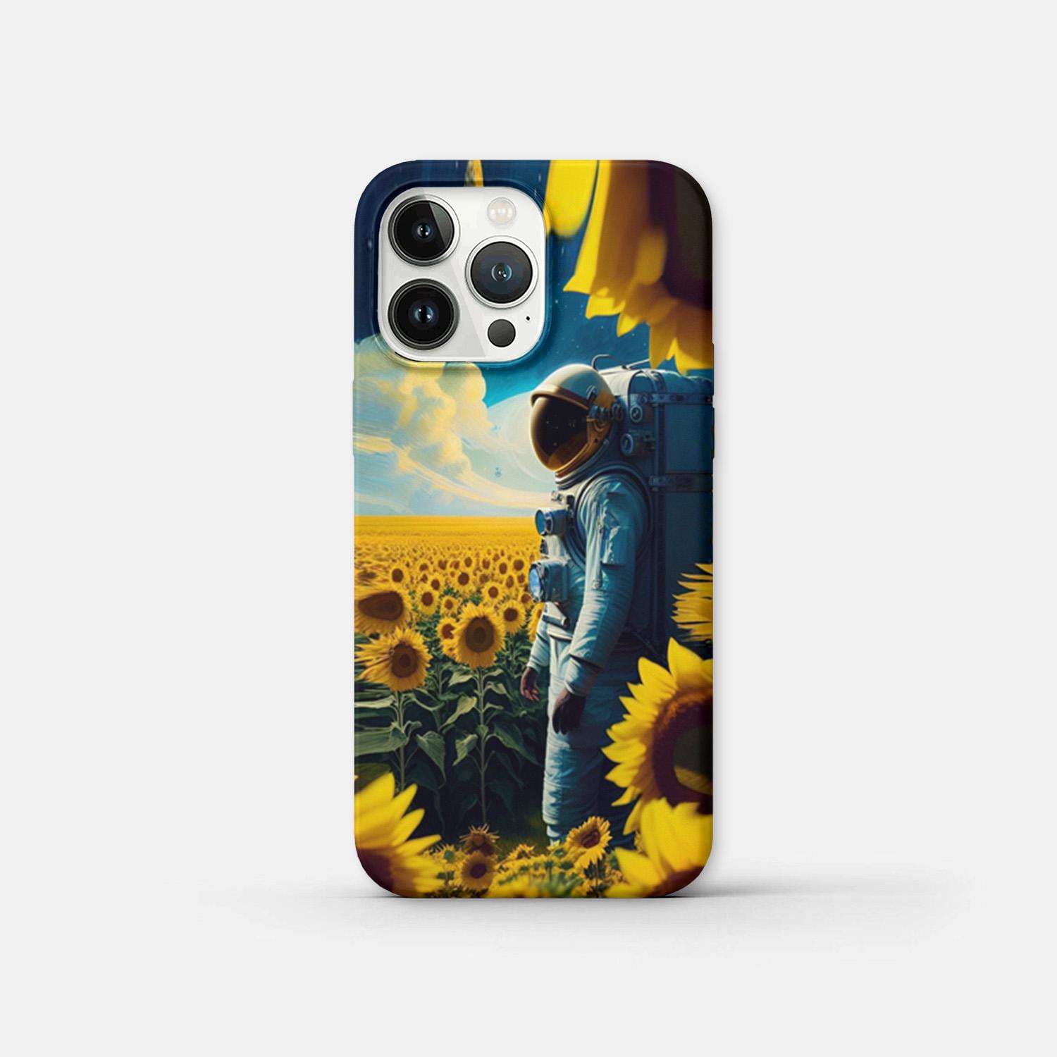 Astronaut Sunflower Field Phone Case Surreal Cosmic Nature for iPhone ...