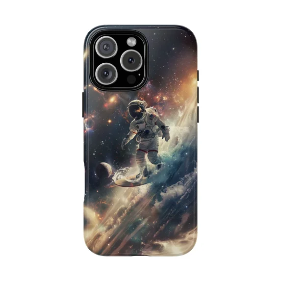 Astronaut Surf Cosmic Wave Stellar Space Adventure Art for iPhone 17 16 ...