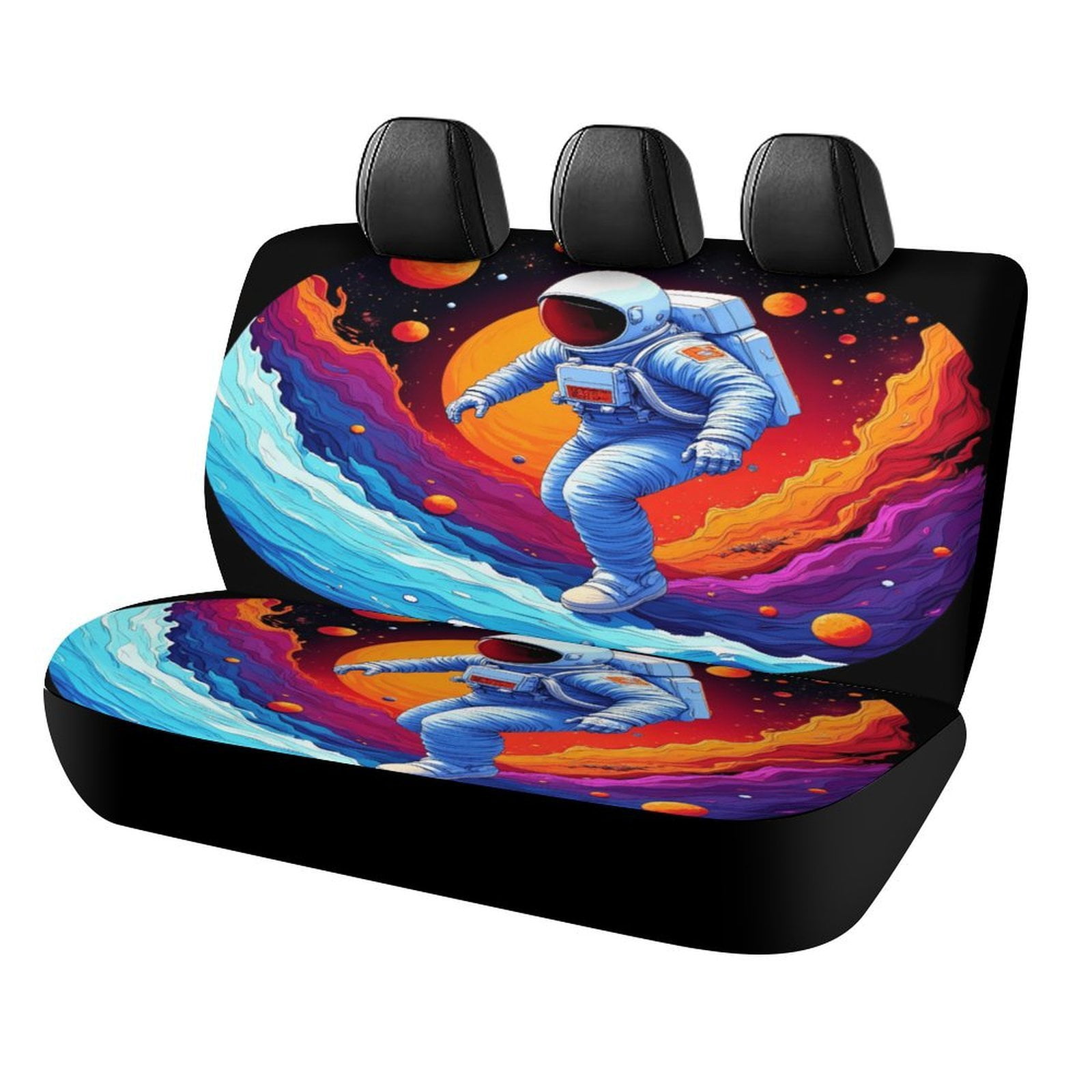 Astronaut Surfing Cosmic Waves Car Rear Seat Covers,Bench Back Seat ...