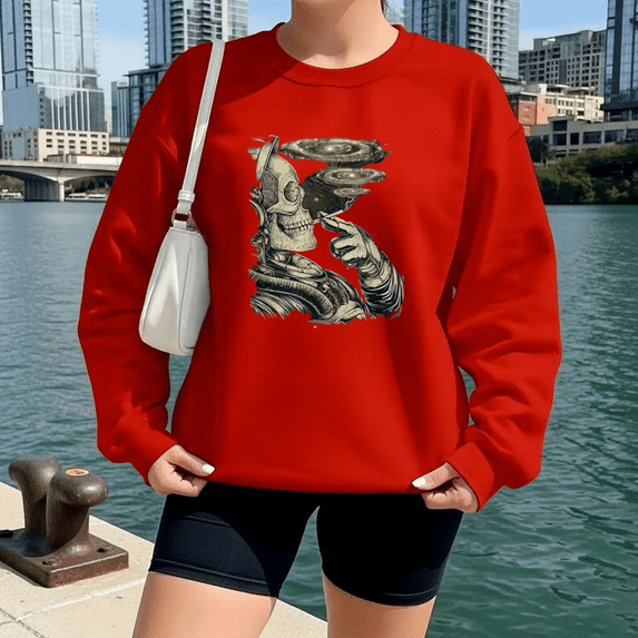 Astronaut Surreal Galaxy Spaceman Skeleton Goth Sweatshirt, for Men ...