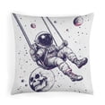 Astronaut on A Swing Pillowcases 18"x18" Astronaut Rocket And Spaceship ...