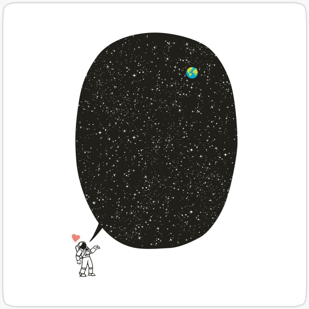 Astronaut Talking About The Infinite Cosmos Sticker Phone Decal Water ...