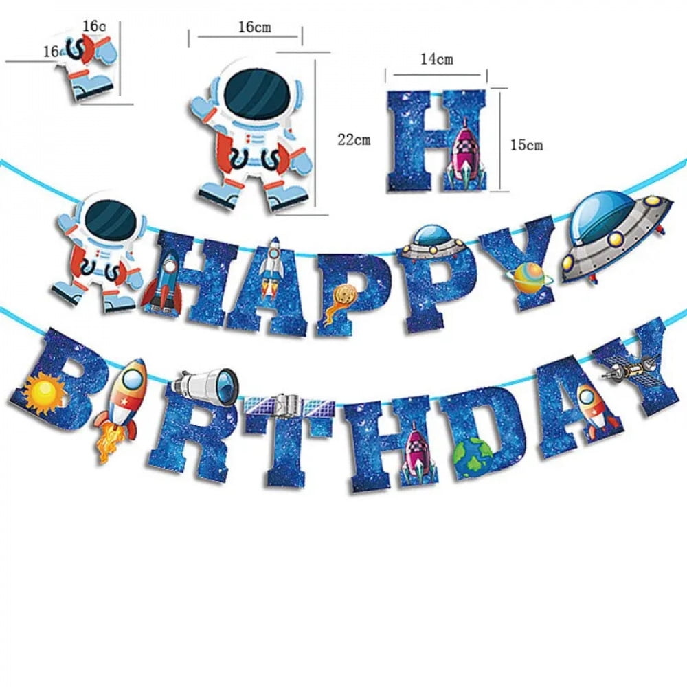 Astronaut Theme Cake Topper Planet Space Rocket Spaceship Birthday ...
