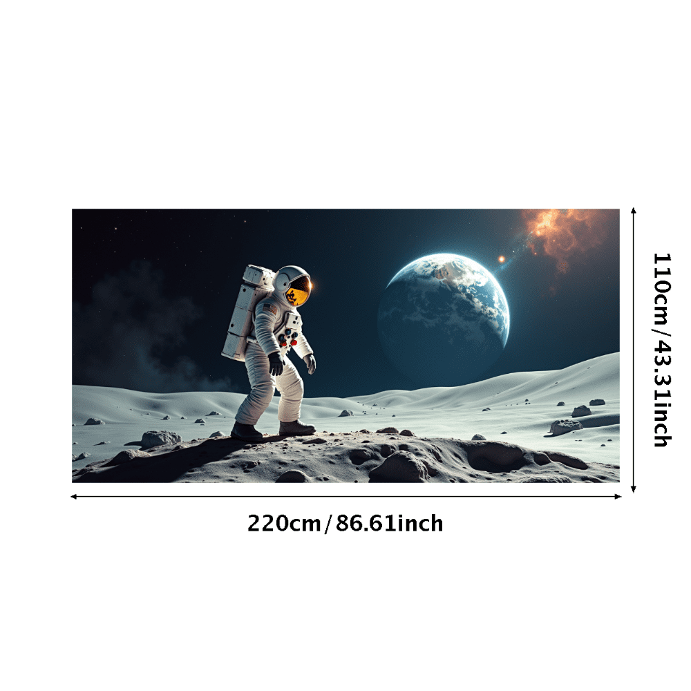 Astronaut Themed Backdrop Banner, Space Exploration Elements, Earth and ...