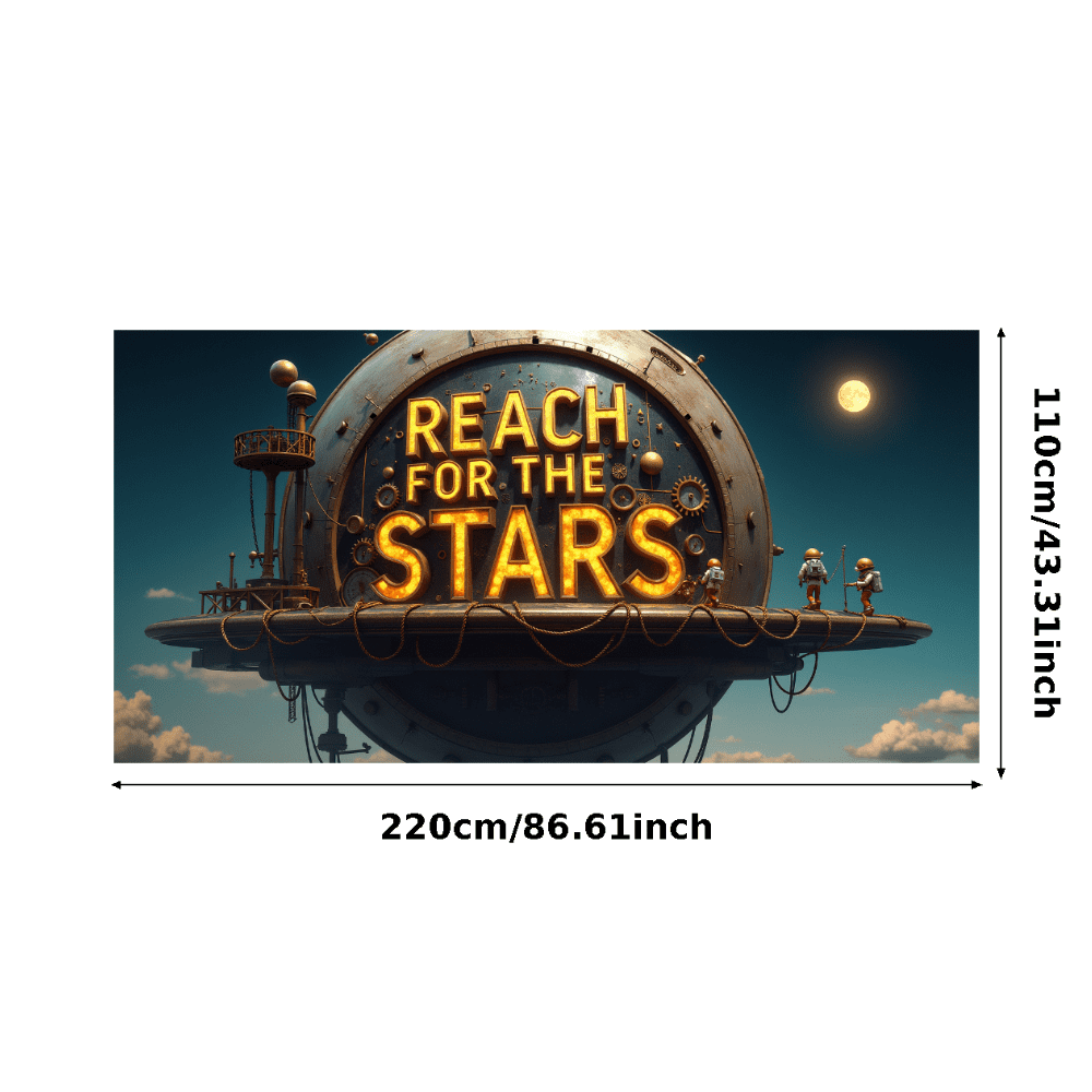 Astronaut Themed Ice Block Style Banner with Reach for the Stars ...