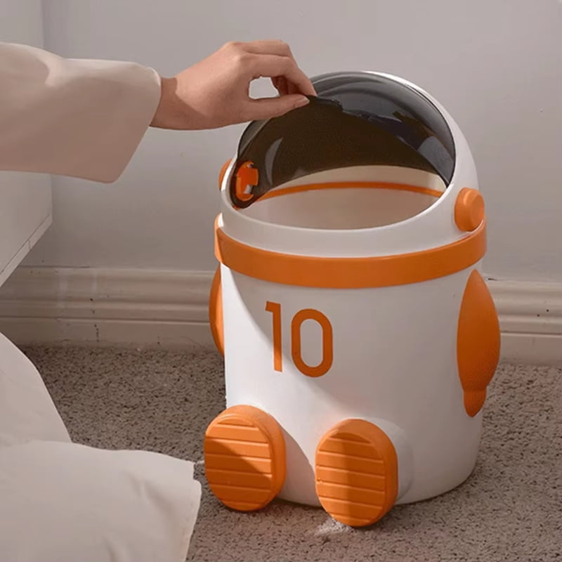 Astronaut-Themed Trash Can with Lid, Large Capacity, Ideal for Living ...