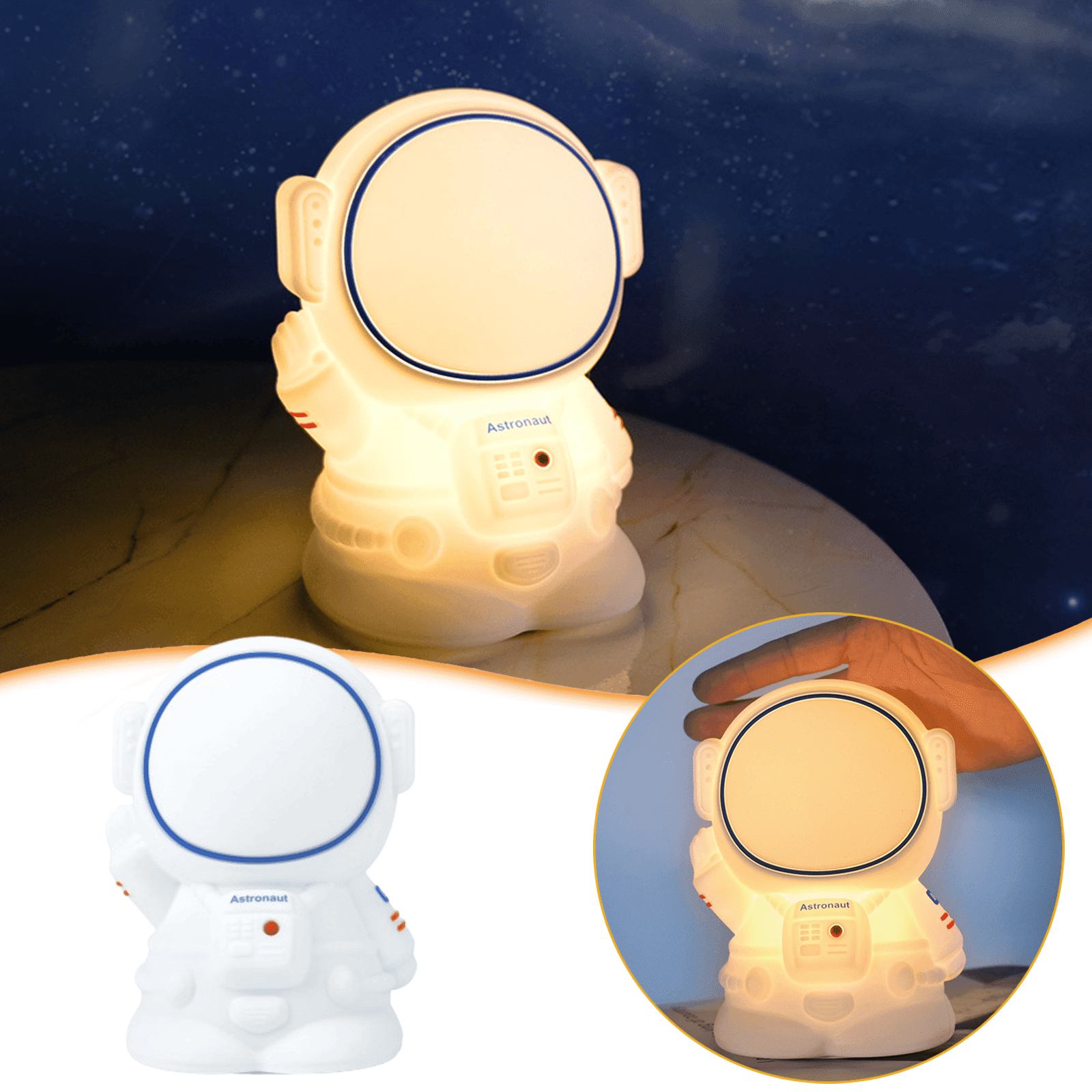 Astronaut Themed USB Rechargeable Night Light Portable Sleep Companion ...