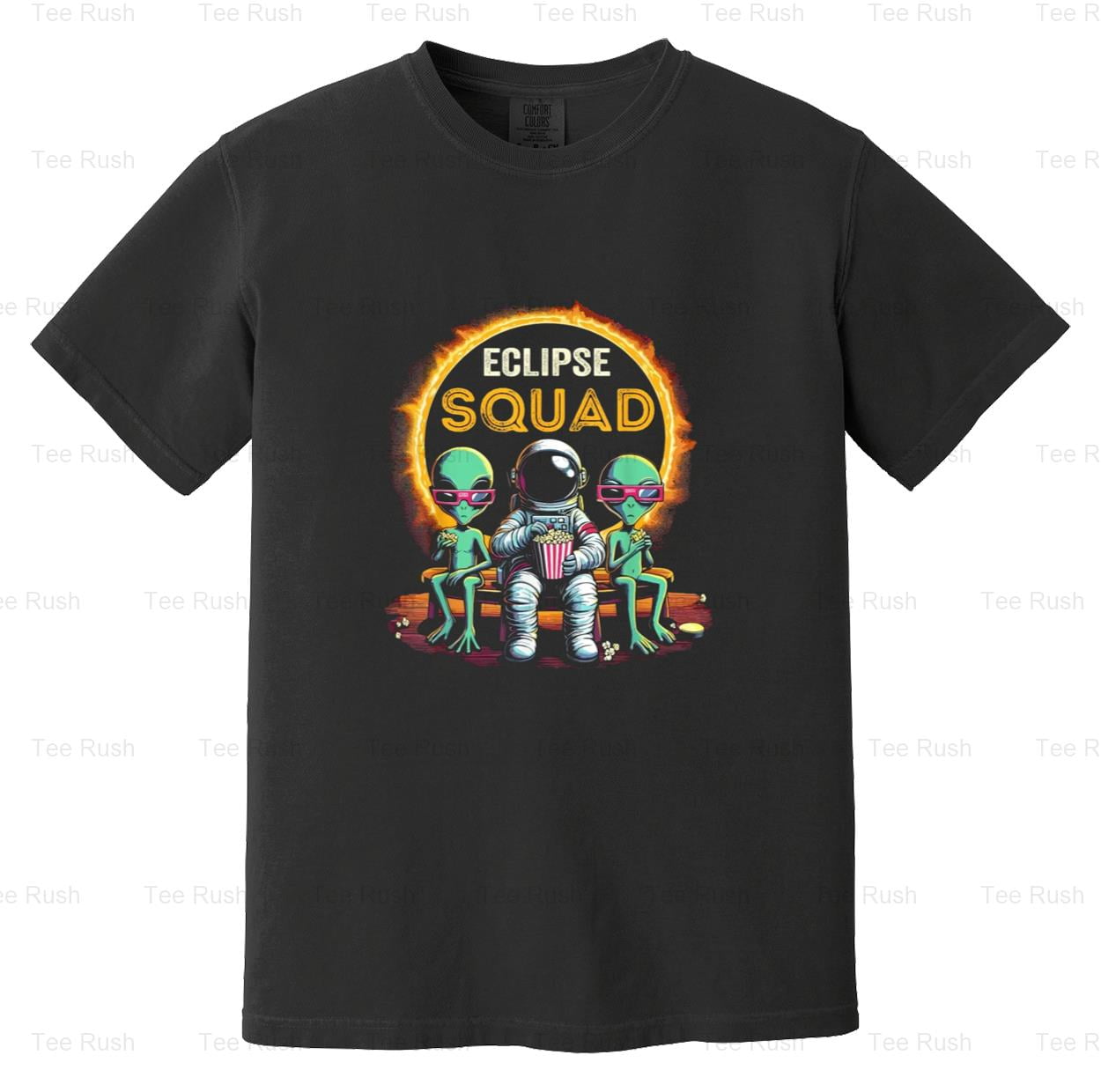 Astronaut Totality Eclipse Viewing Squad Funny Alien Space Sci Fi Gift, Comfort Color T-Shirt ...