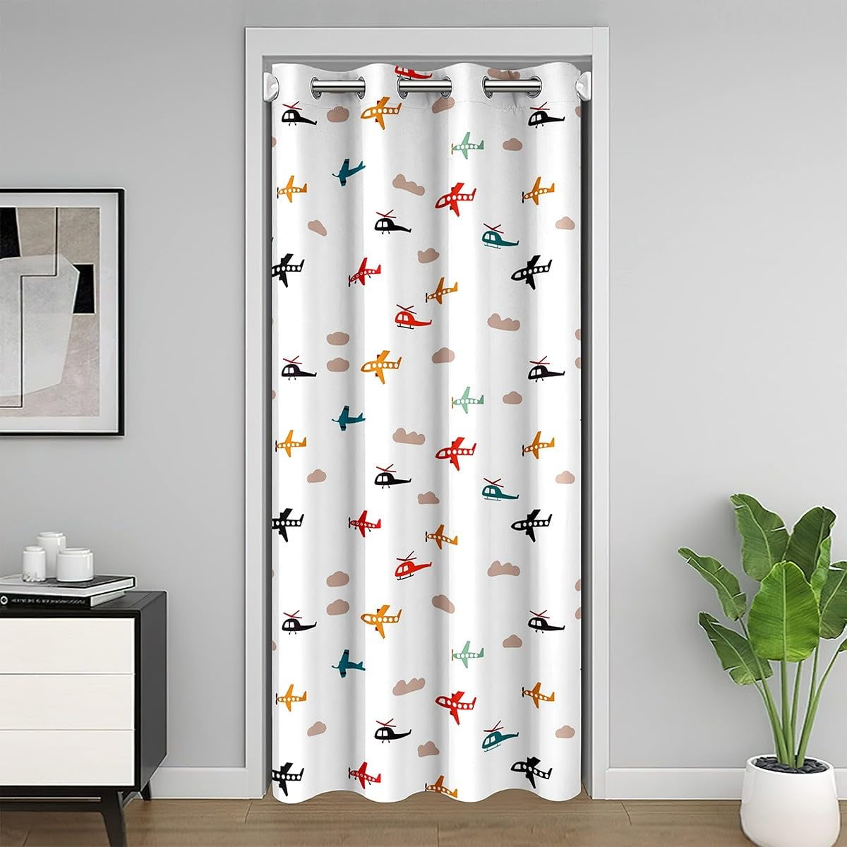 Astronaut Universe Planets Printing Door Curtains Closet Curtain for ...