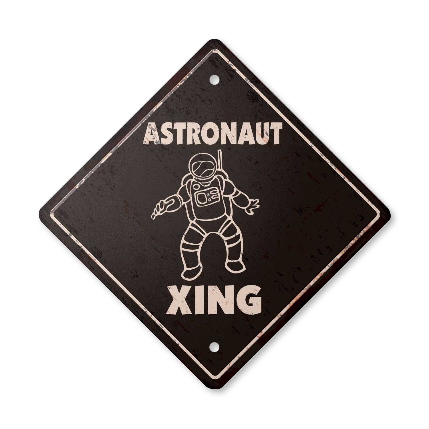 Astronaut Vintage Crossing Sign Zone Xing | Indoor/Outdoor Plastic | 14 ...