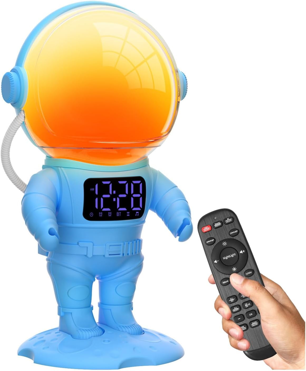Astronaut Wake Up Light Sunrise Alarm Clock for Kids, Heavy Sleepers ...