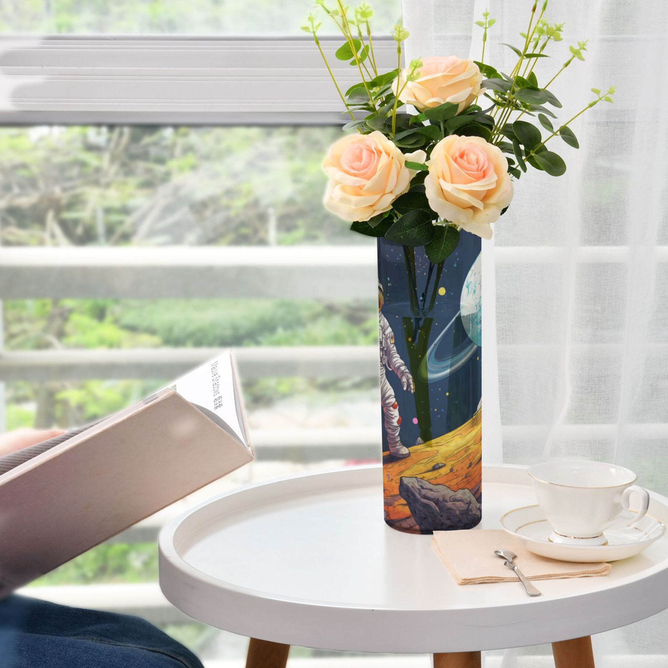 Astronaut Walk on Planet Flower Vase 11.8x3.9 inch Vases Clear Non ...