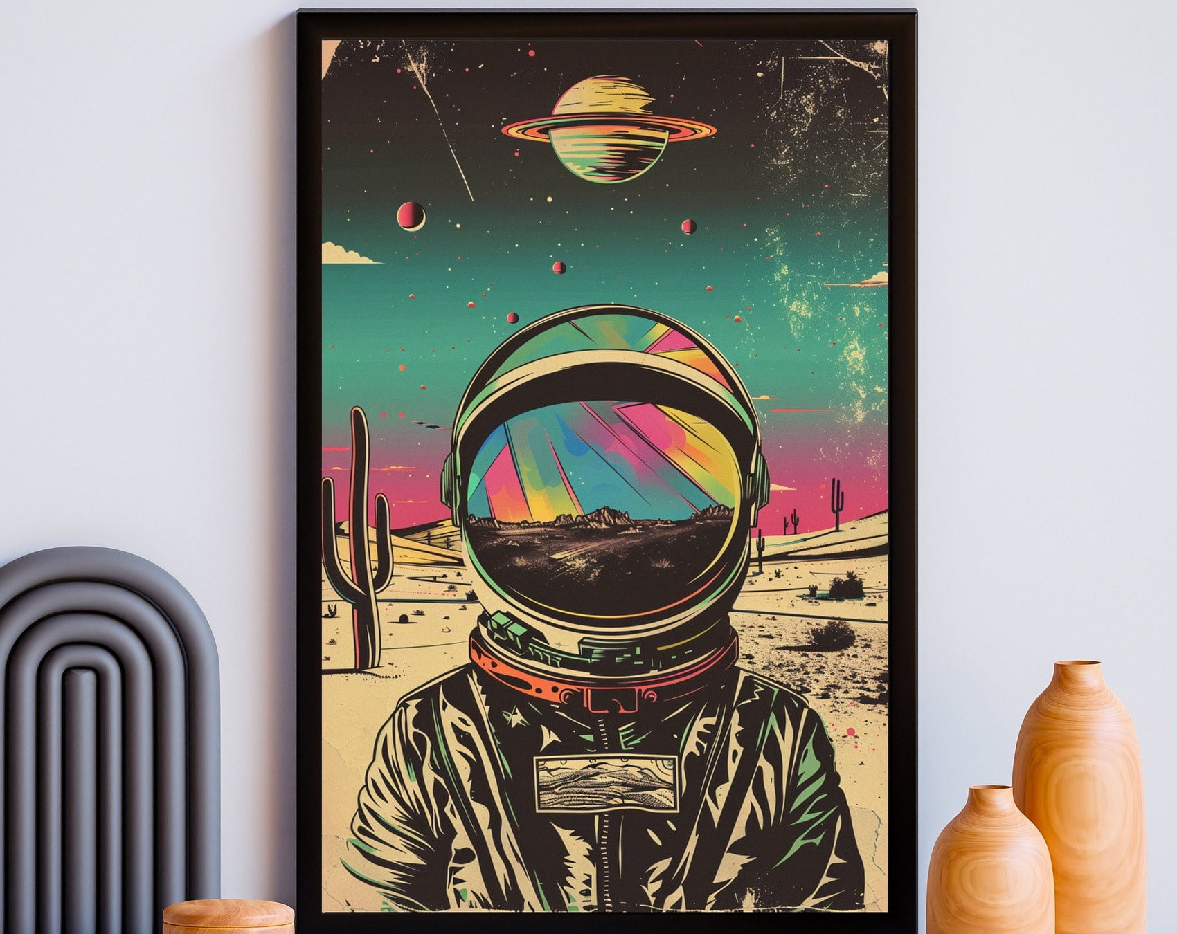 Astronaut Wall Art Futuristic Space Art Print Vintage Retro Space ...