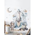 Astronaut Wall Stickers Planet Space Walk Spaceship DIY Art Vinyl ...