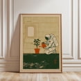 Astronaut Watering Plant Poster Retro Japanese Line Art 1 - Walmart.com