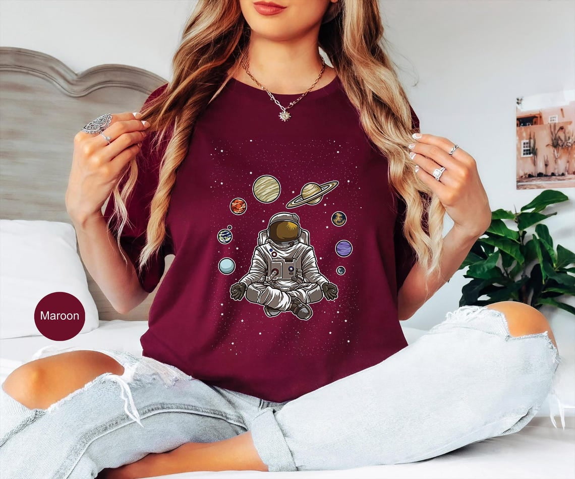 Astronaut Yoga Shirt, Outer Space Shirts, Astronaut Shirt, Outer Space ...