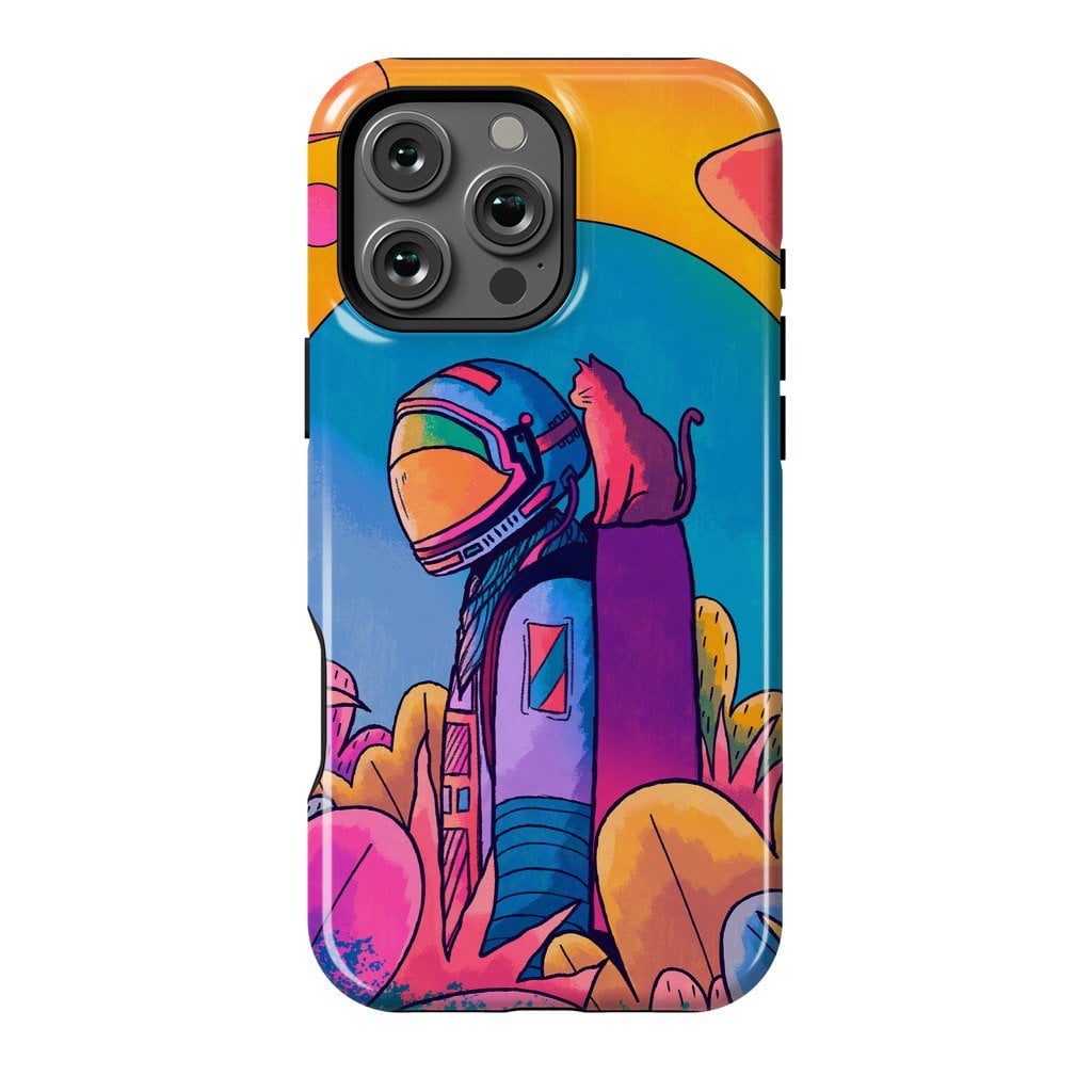 Astronaut and Cat Phone Case Compatible with iPhone 11 to 16 Pro Max ...