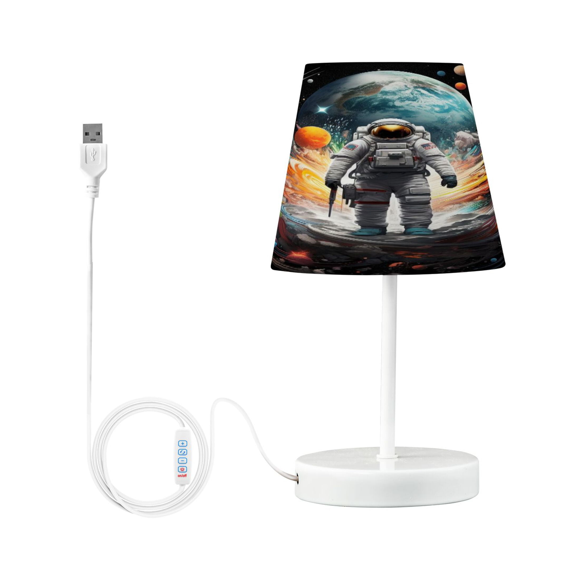 Astronaut and Colorful Planets Desk Lamp LED Table Nightstand Lamps ...