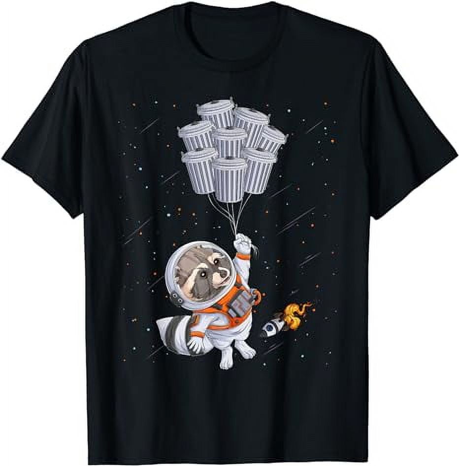 Astronaut animal funny Raccoon Moon trash cans space T-Shirt - Walmart.com