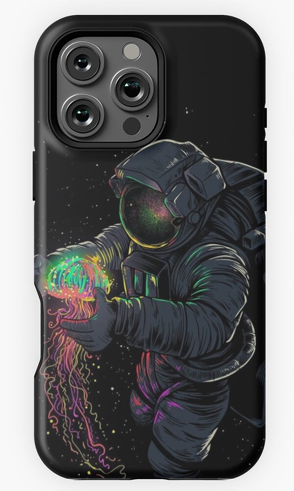 Astronaut in Awe of Space Galaxy Outer Space iPhone 11–16 Pro Max Compatible Phone Case ...
