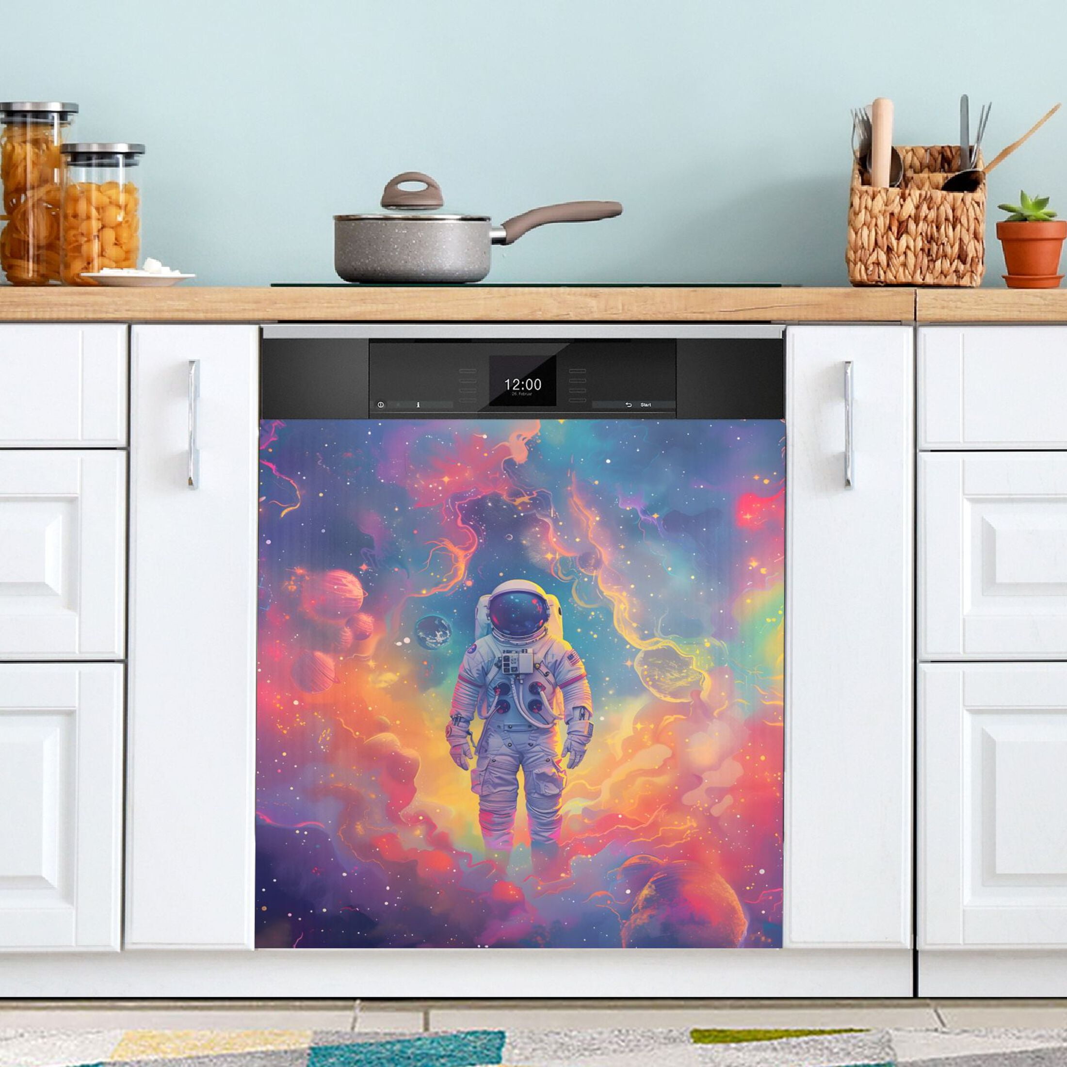 Astronaut in Beautiful Nebula Dishwasher Magnet Refrigerator Magnetic ...
