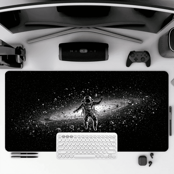 Astronaut in Space Galaxy Mouse Pad 35.4 x 15.8 inches Rubber Desk Mat ...