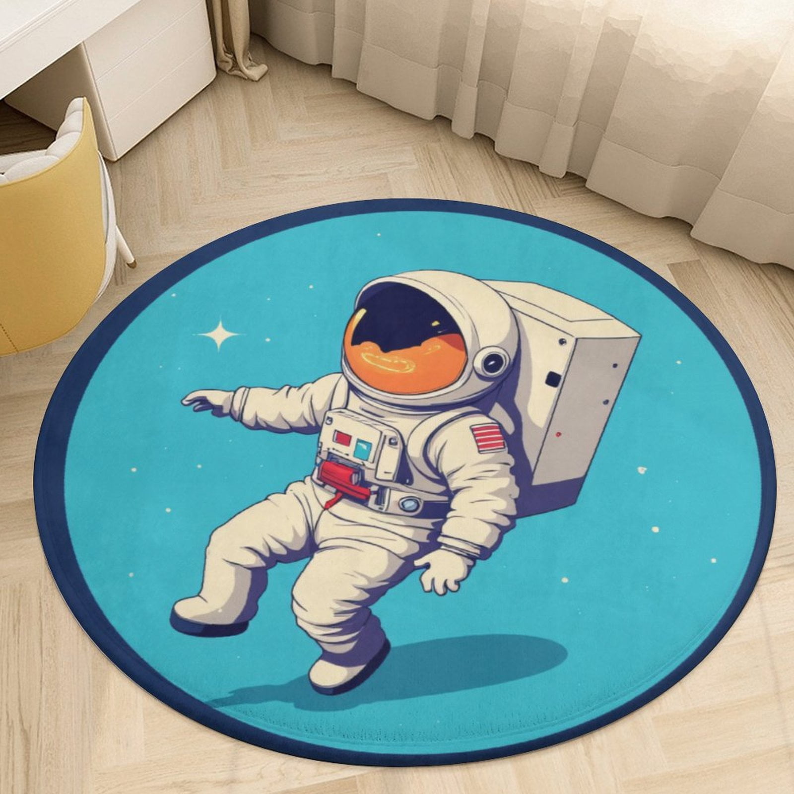 Astronaut in Space Suit Round Area Rugs for Bedroom Living Room, 5FT ...