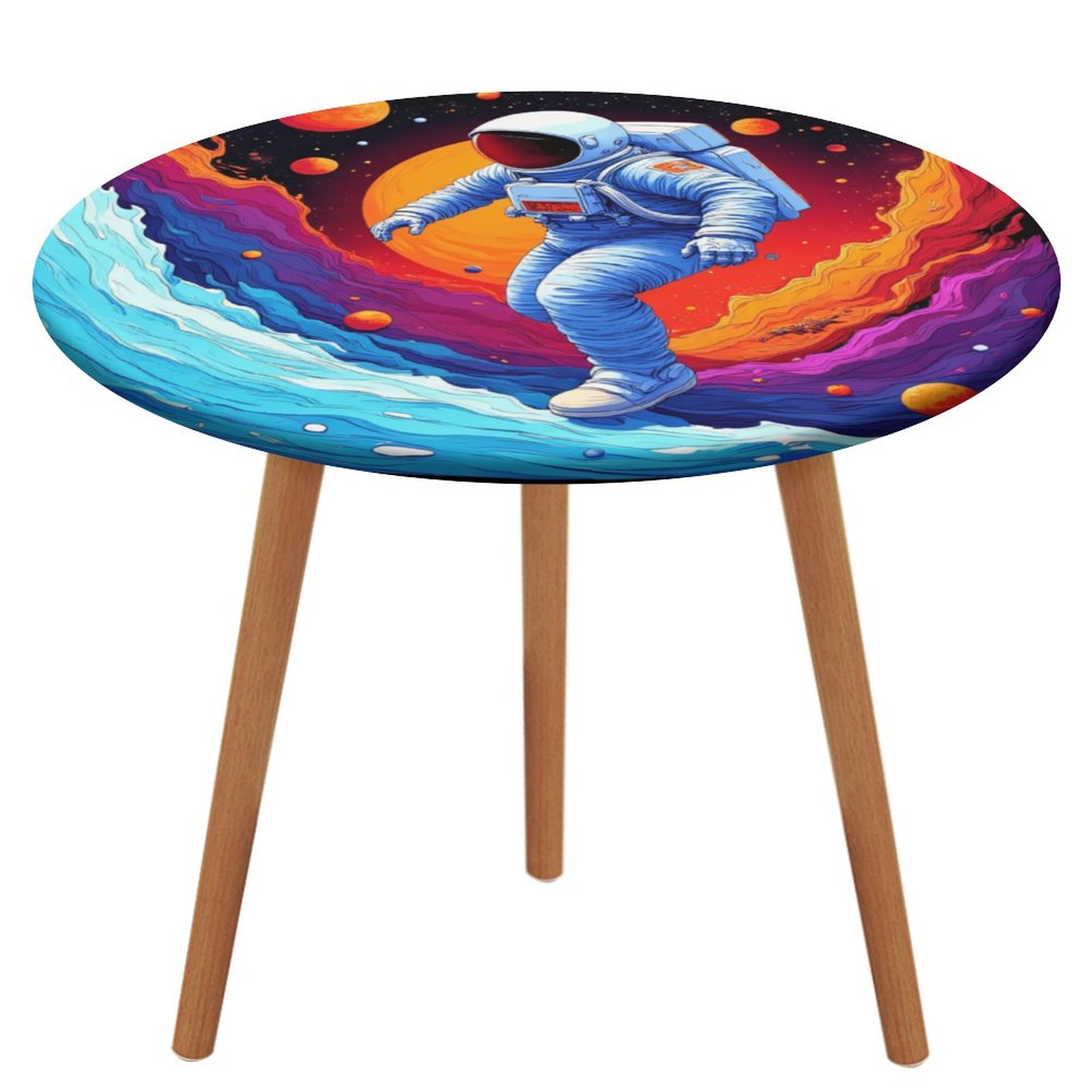 Astronaut in Space with Planets(1) Tablecloth Round Elastic Fitted ...