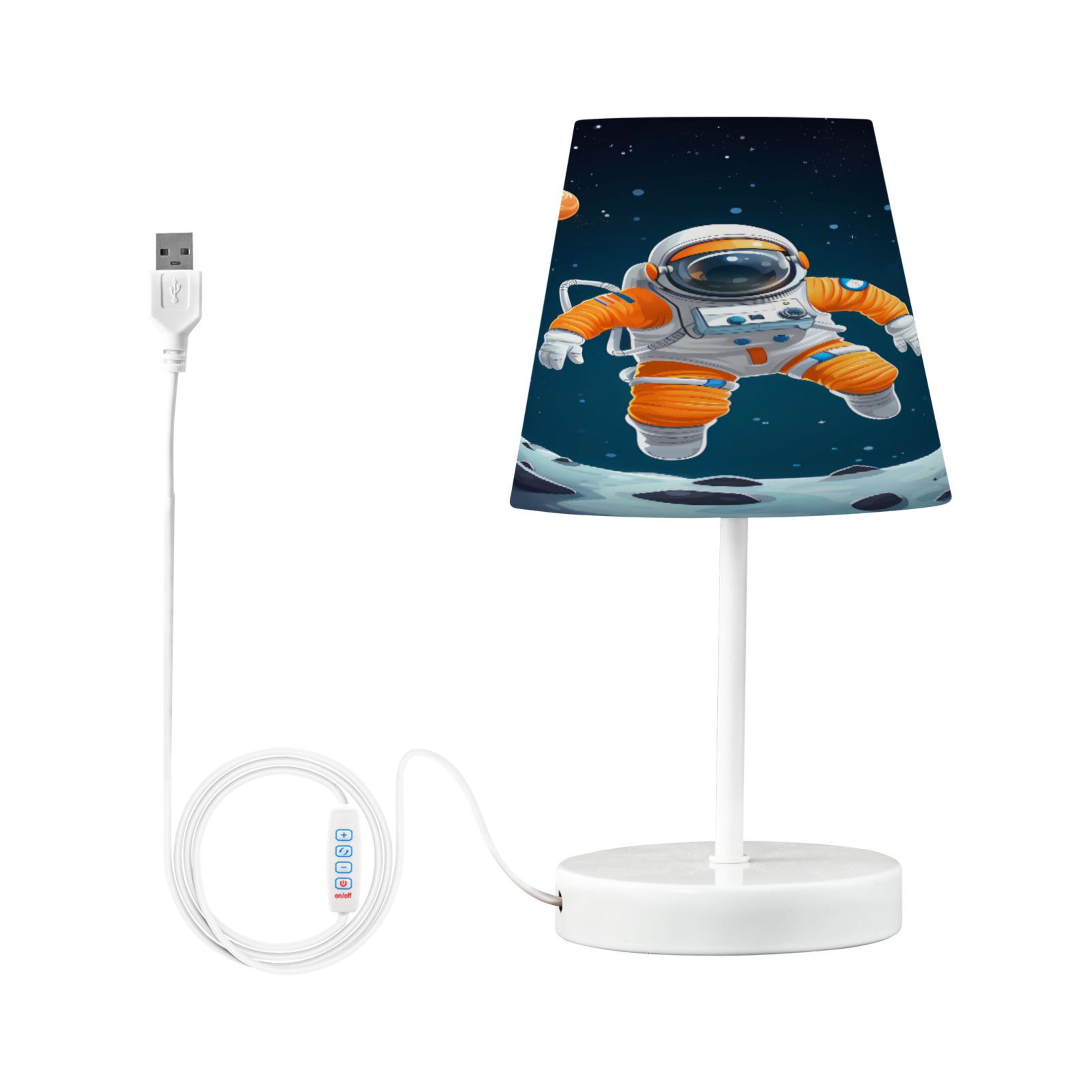 Astronaut on Moon Desk Lamp LED Table Nightstand Lamps with 3 Color ...