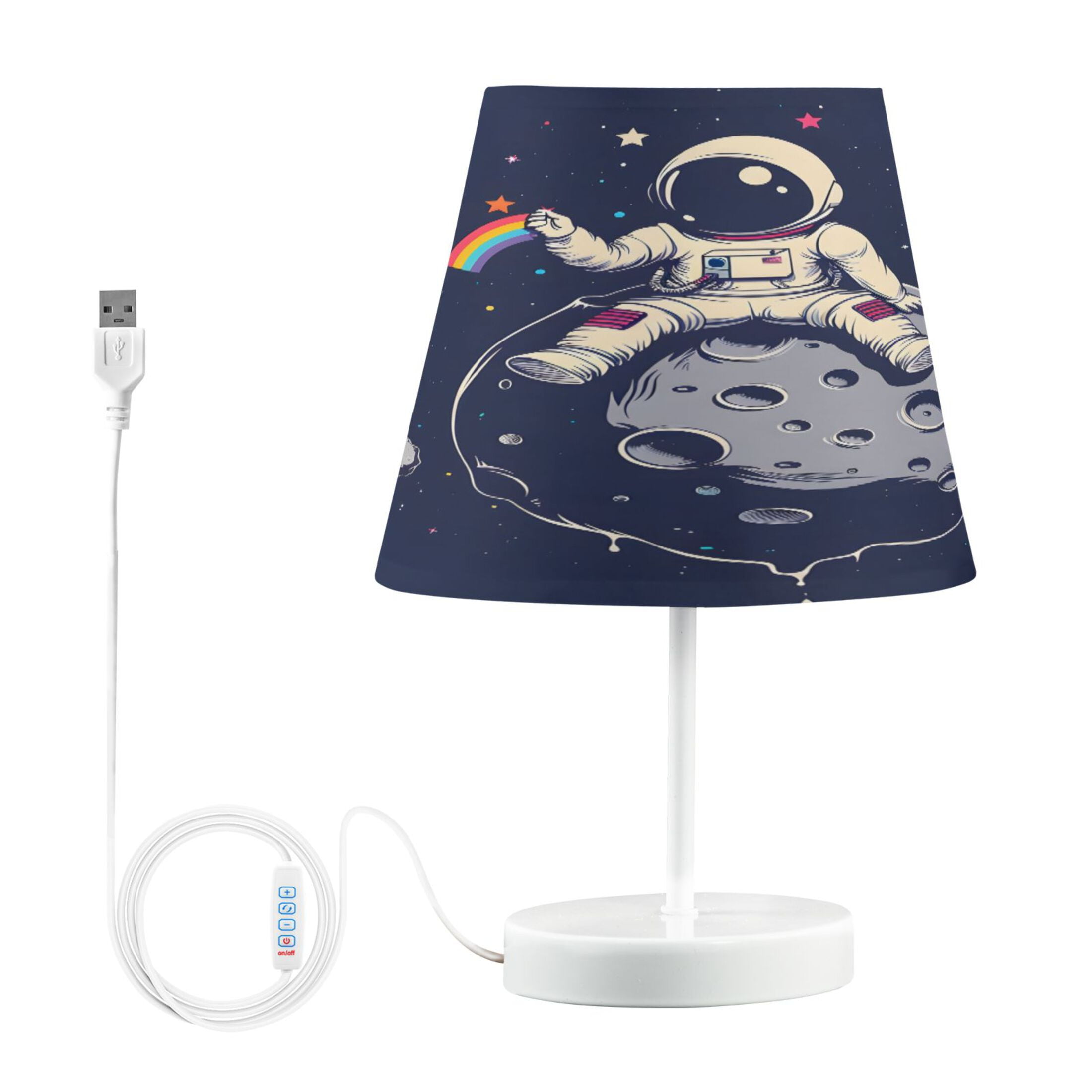 Astronaut on Moon Desk Lamp LED Table Nightstand Lamps with 3 Color ...