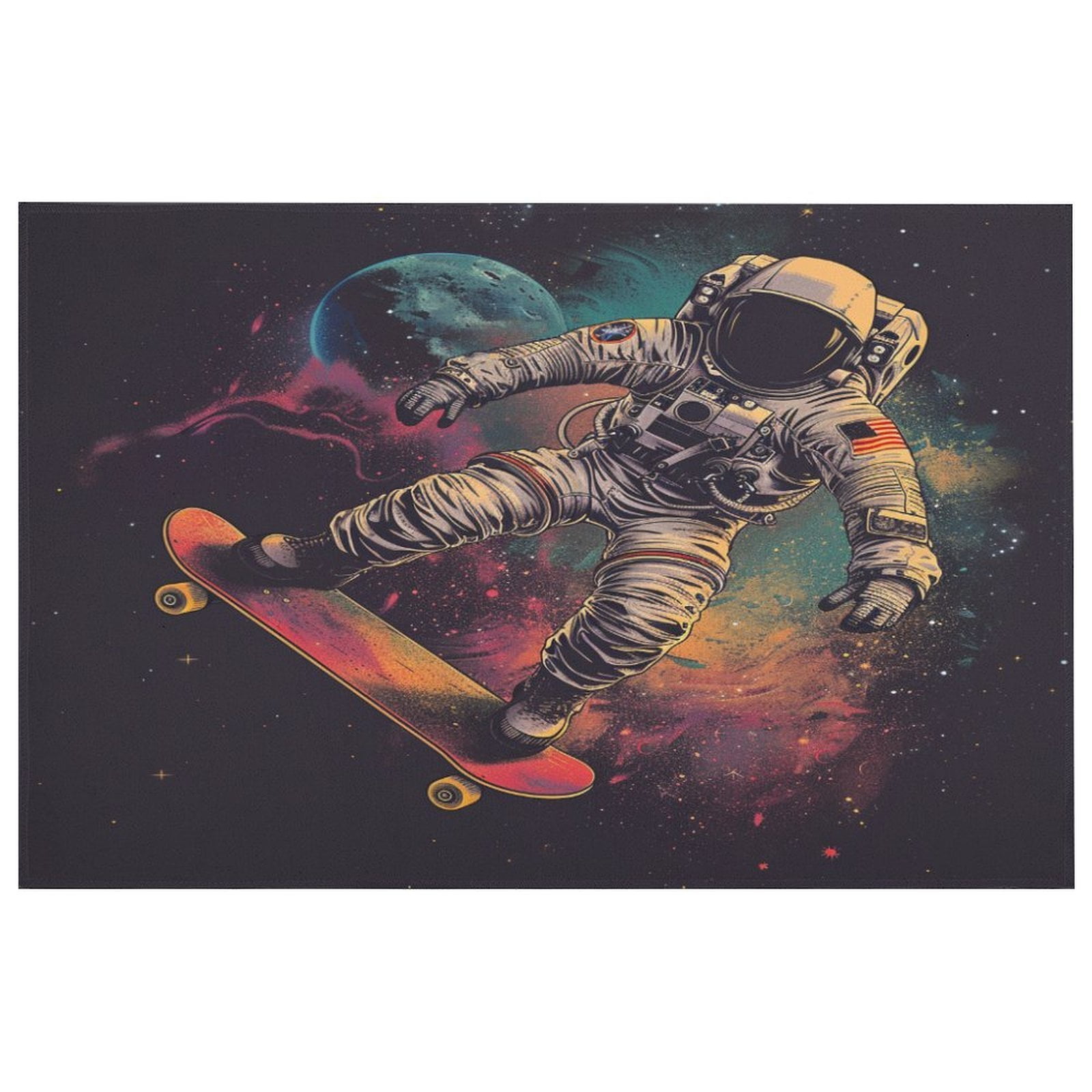 Astronaut on Skateboard Adult Home Decor Bedroom Living Room Crystal ...