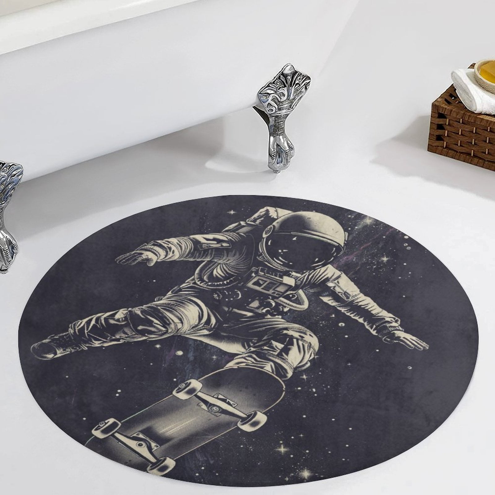 Astronaut on Skateboard Area Round Carpet Living Room Bedroom Rugs Door ...
