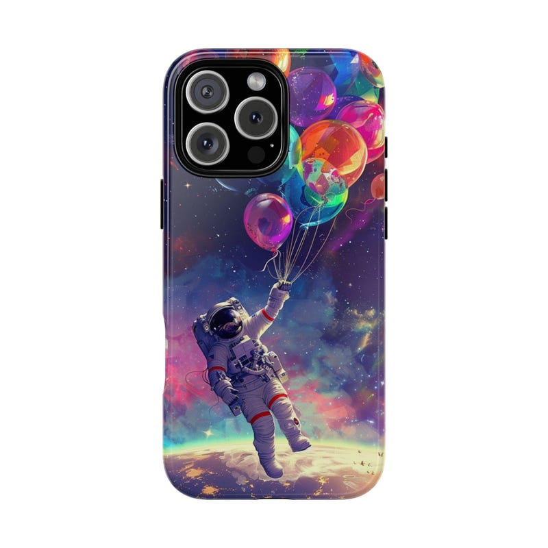 Astronaut with Balloons Floating in Outer Space Case for iPhone 11,12 ...