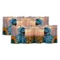 Astronauts 2 Panels Kitchen Valance, Floral Landscape Sunflower Field ...