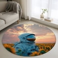 Astronauts 4FT Round Area Rug Floral Landscape Sunflower Field Sunset ...