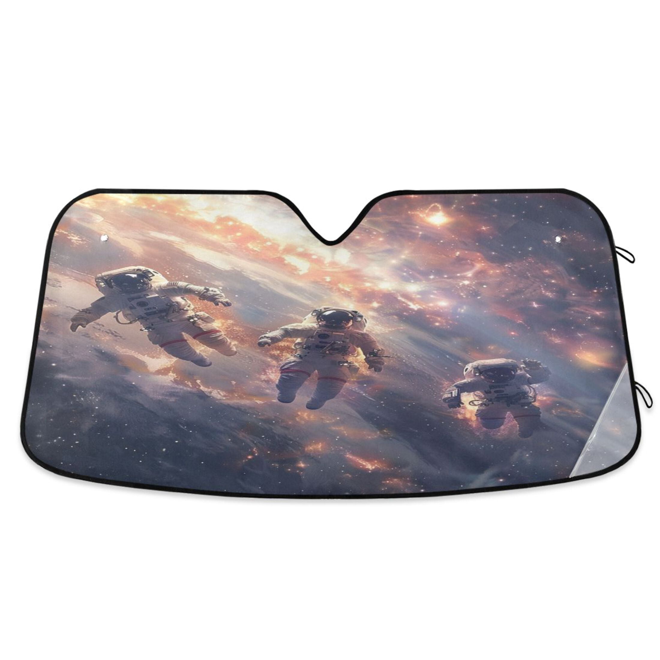 Astronauts Floating in Cosmos Windshield Sun Shade Automobile Visor ...