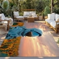 Astronauts Indoor Outdoor Rugs 3x5 Ft, Floral Landscape Sunflower Field ...