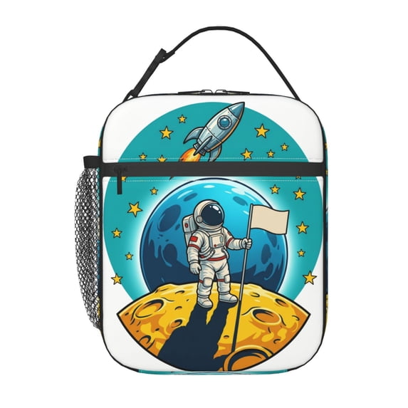 Astronauts Lunch Box, Insulated Astronauts And Rockets Lunch Bag ...