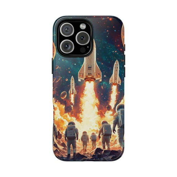 Astronauts Planetary Spaceship Rockets Space Illustration Phone Case ...