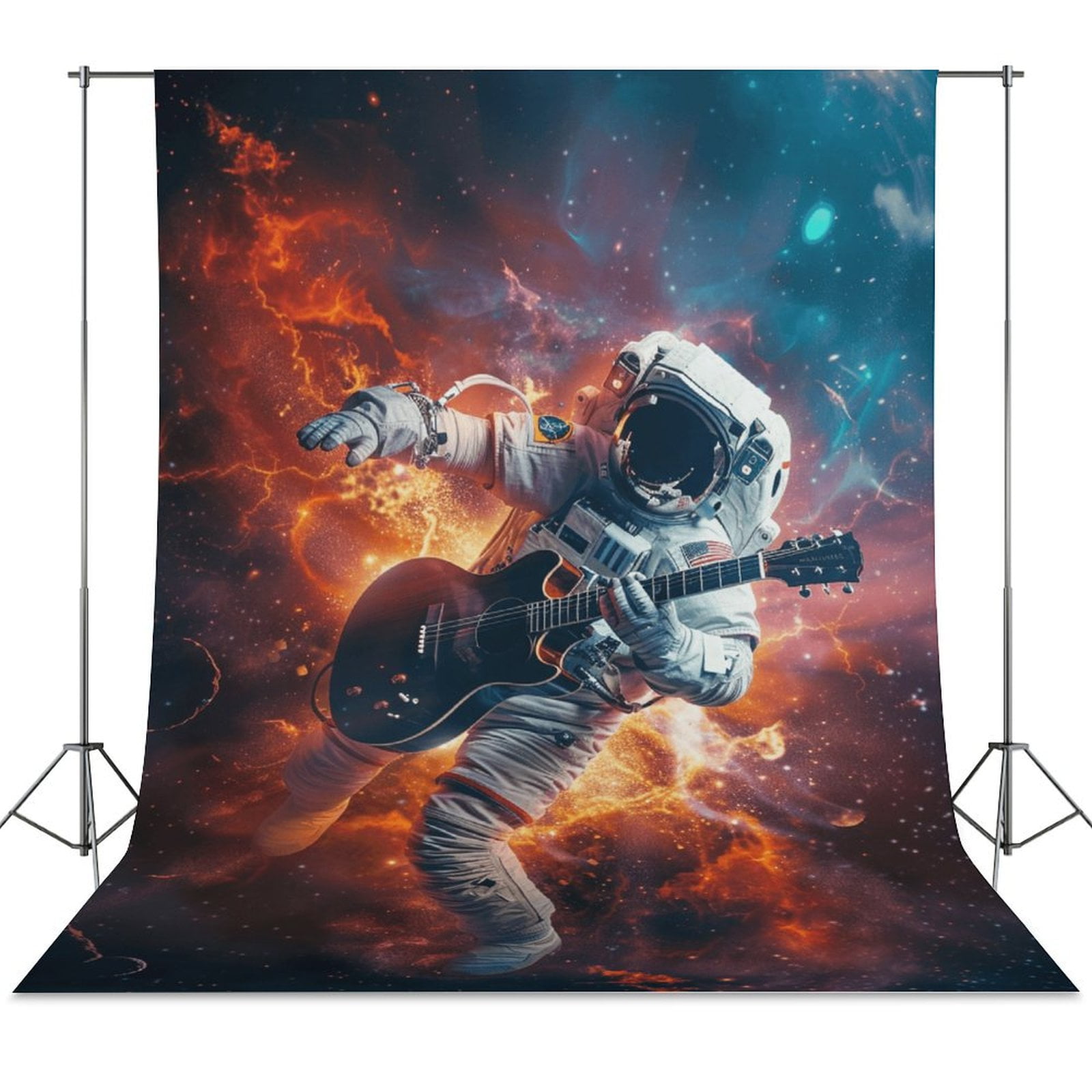 Astronauts Play Guitar in Space Backdrop Background for Photography ...
