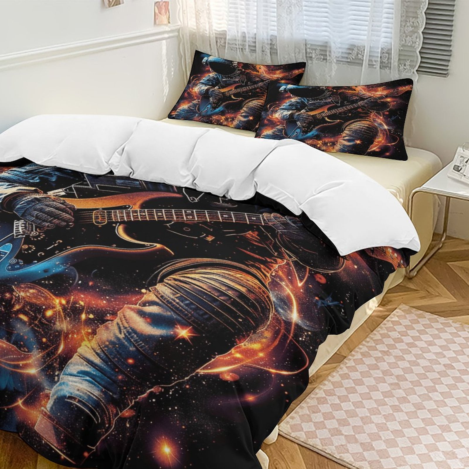 Astronauts Play Guitar in Space 3D Duvet Cover Set Quilt Cover Theme ...