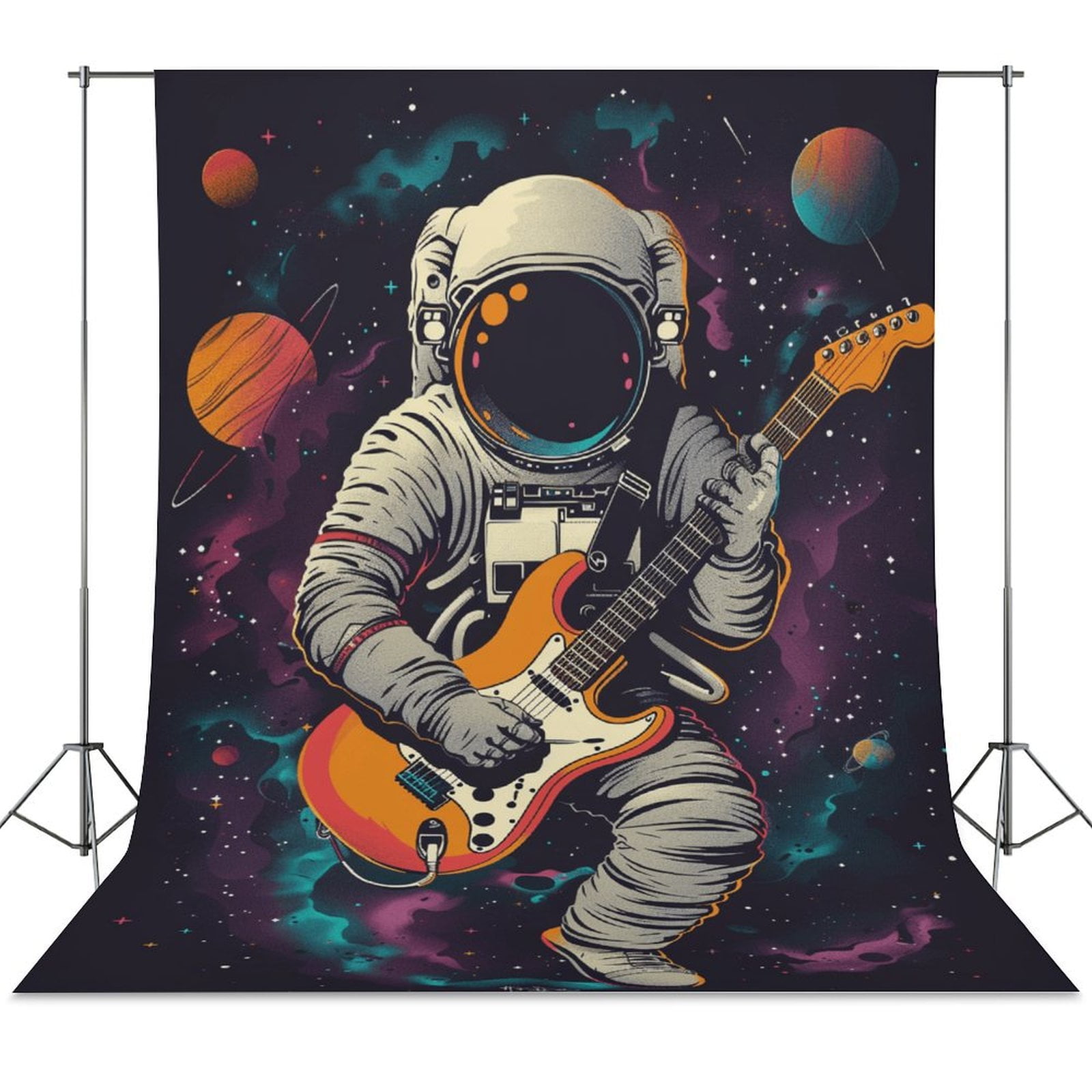 Astronauts Play Guitar in Space Backdrops for Photography Kids Adult ...