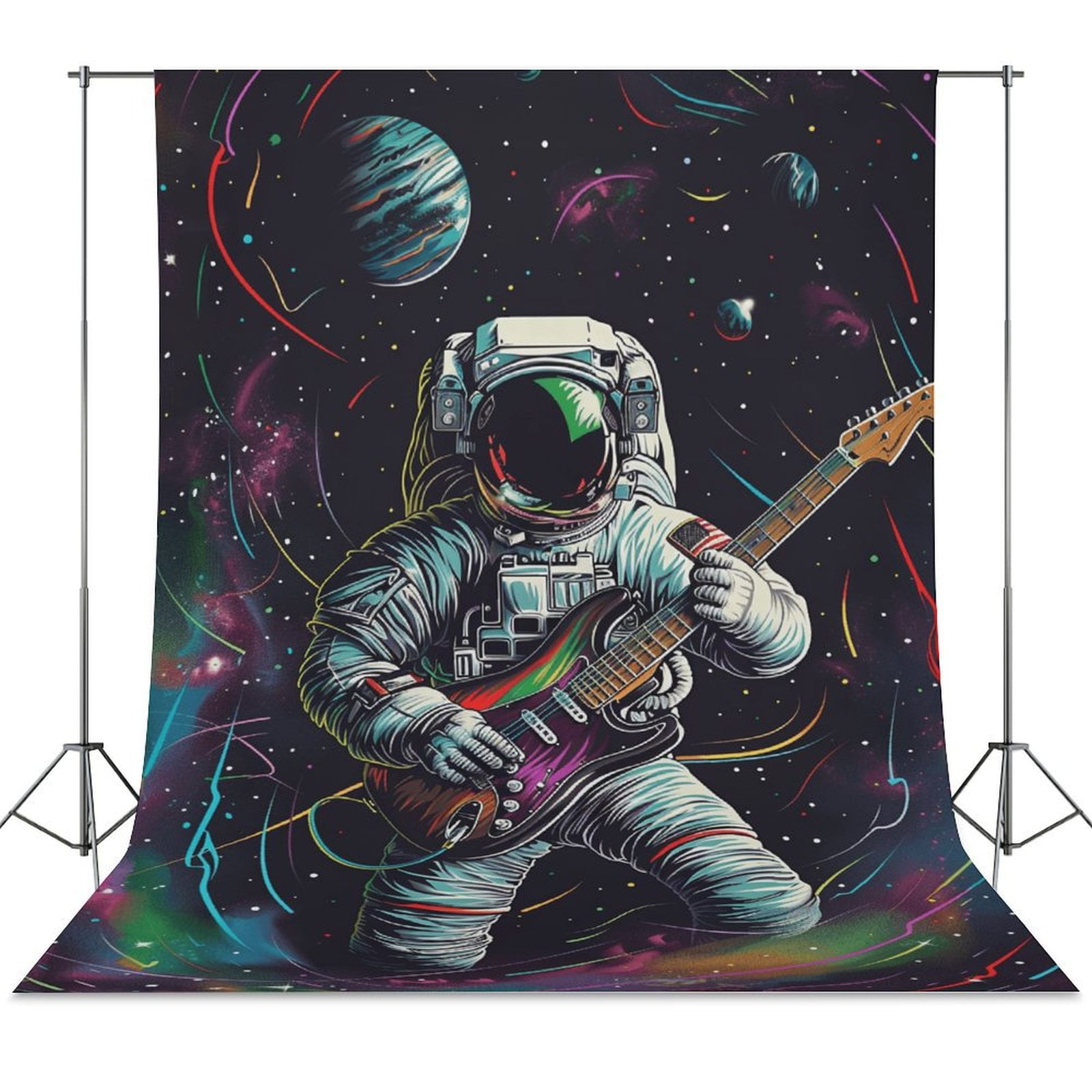 Astronauts Play Guitar in Space Backdrops for Photography Kids Adult ...