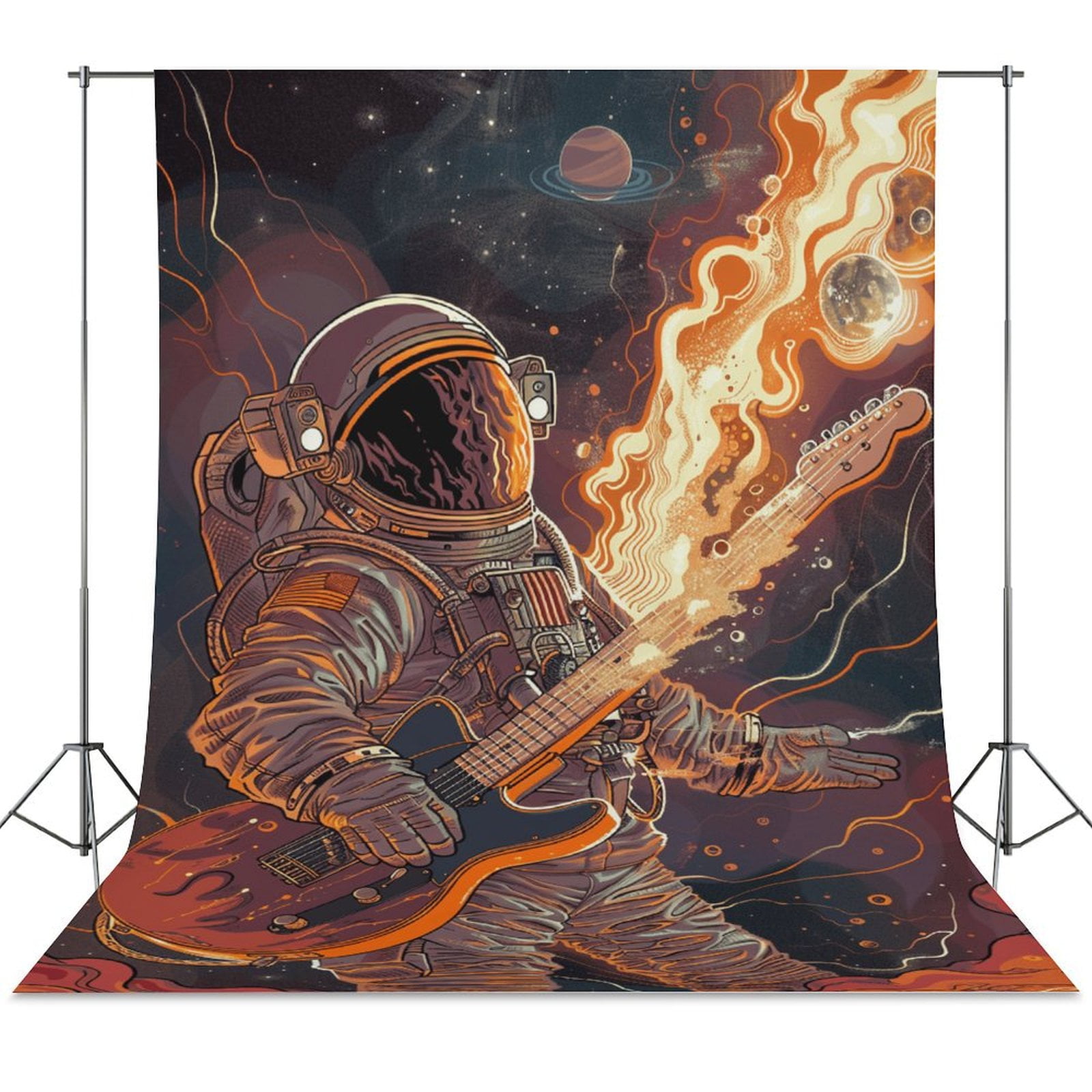 Astronauts Play Guitar in Space Backdrops for Photography Kids Adult ...