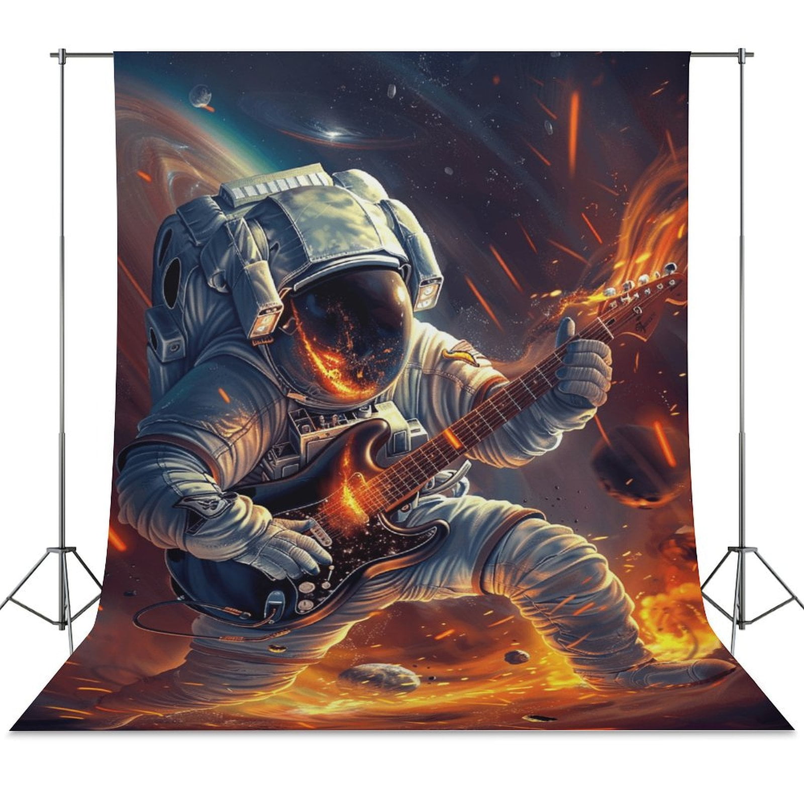 Astronauts Play Guitar in Space Backdrops for Photography Kids Adult ...